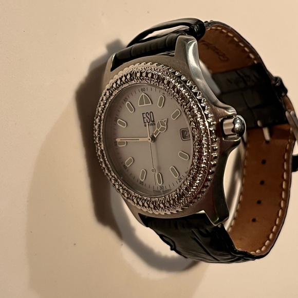 Movado | Accessories | Gorgeous Movado Esq Swiss Quartz Watch Mother Of ...